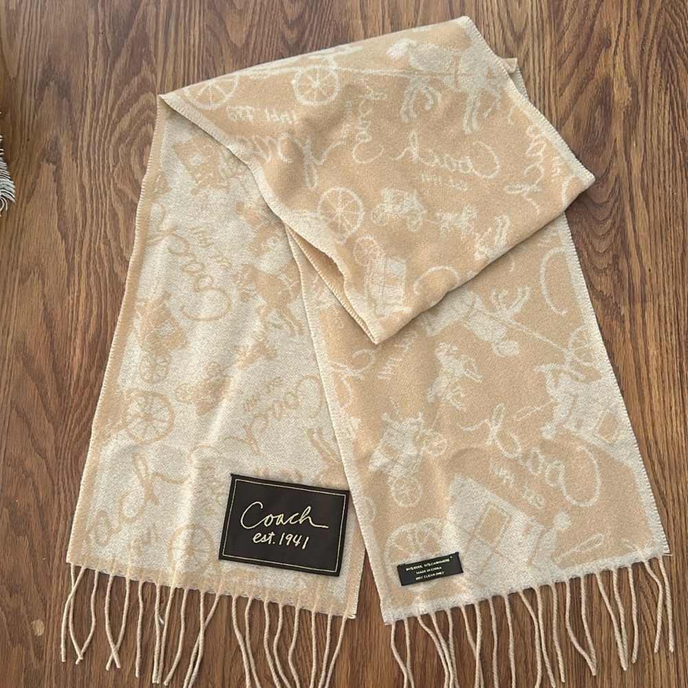 Coach Wool Scarf - Tan Stagecoach - Gem
